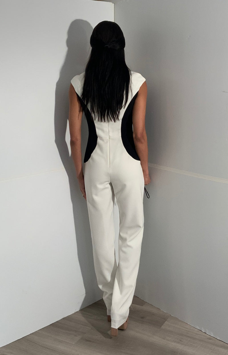 Cap Sleeve Colorblock Jumpsuit by Jovani 45172 | Formal Dress Shops