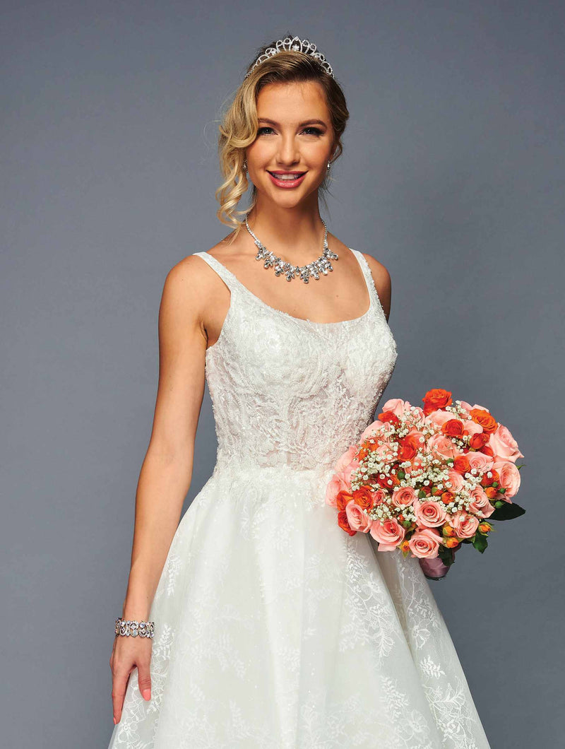DeKlaire 473 High-Low Wedding Dress – Sleeveless A-Line Gown