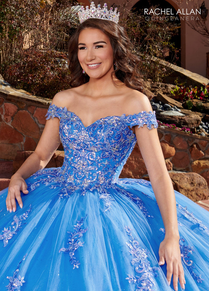 Rachel Allan RQ1121 Applique Off Shoulder Quinceanera Dress ...