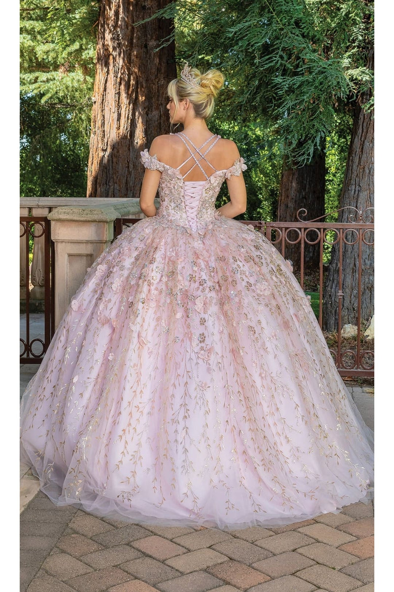 Dancing Queen Dresses DQ-1640 Quinceañera Ball Gown with Beaded Bodice