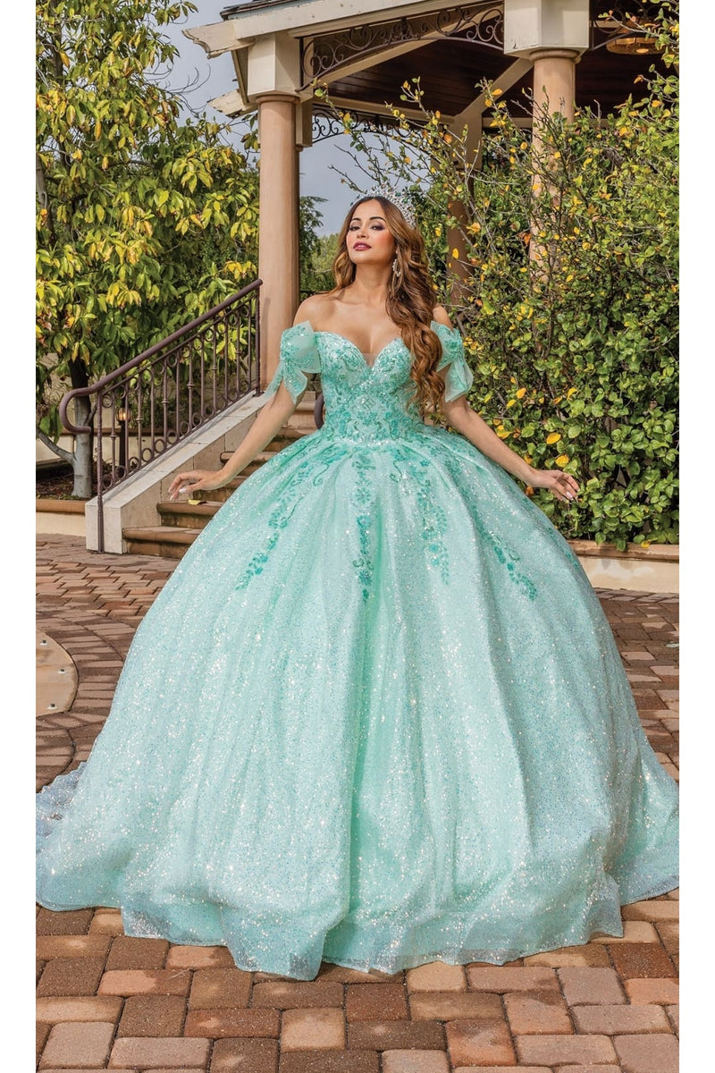 Dancing Queen Dresses DQ-1804 Quinceañera Ball Gown with Beaded Bodice