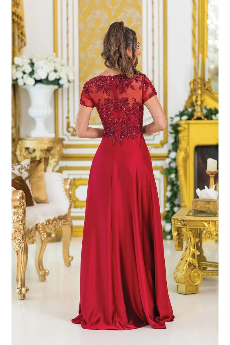 Dancing Queen Dresses DQ-4499 Short-Sleeve Long Prom Dress