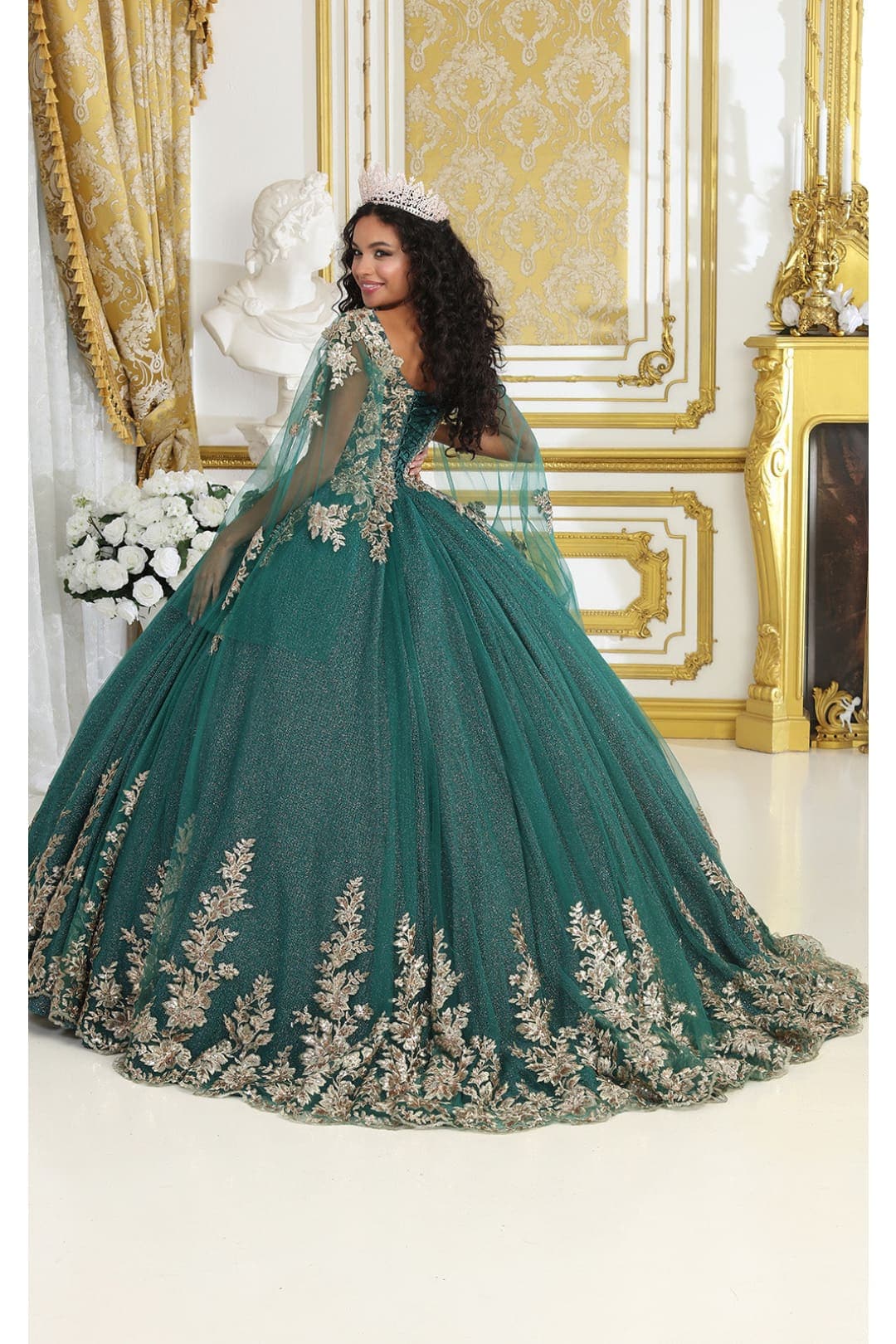 Layla K LK221 Cape Sleeves Quinceanera Ball gown | Formal Dress Shops