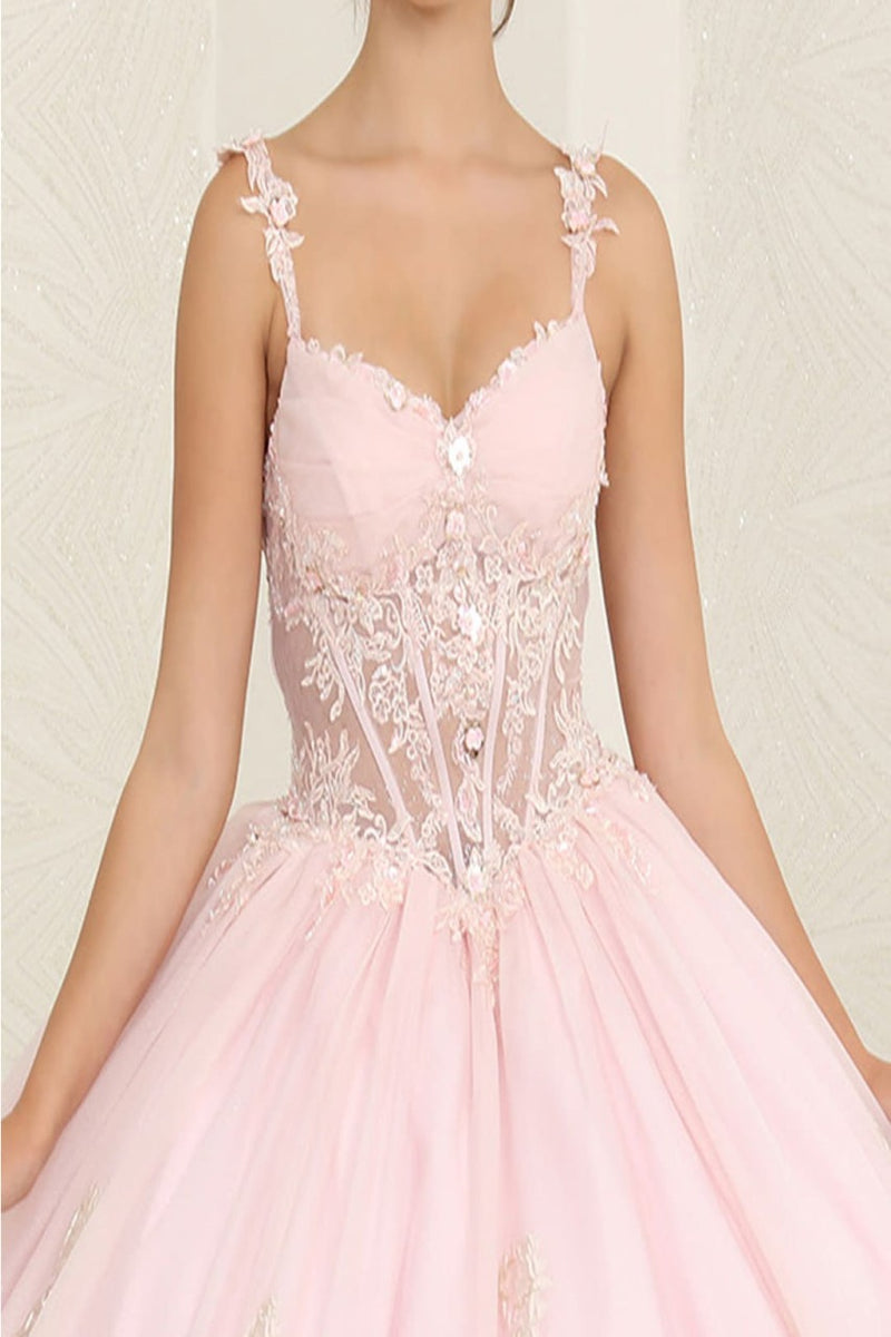 Layla K LK256 Sleeveless Blush Quinceanera Gown | Formal Dress Shops