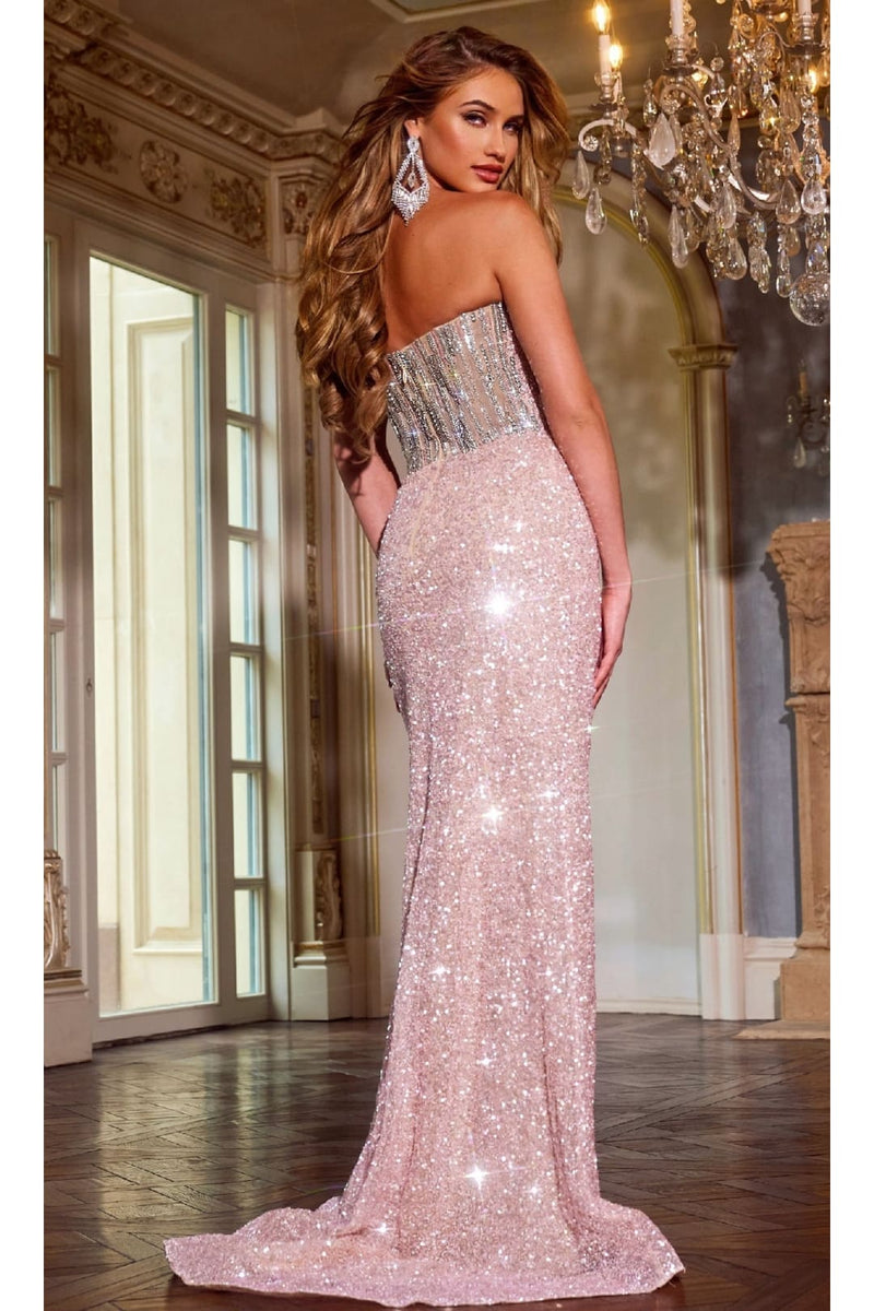 Long Light Pink Prom Dress: Jovani D5709