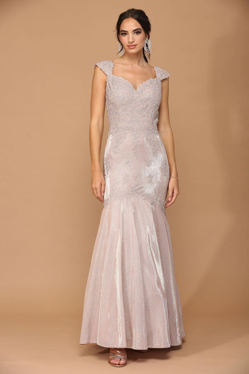Eva USA 5243 Long Mother of the Bride Metallic Evening Dress