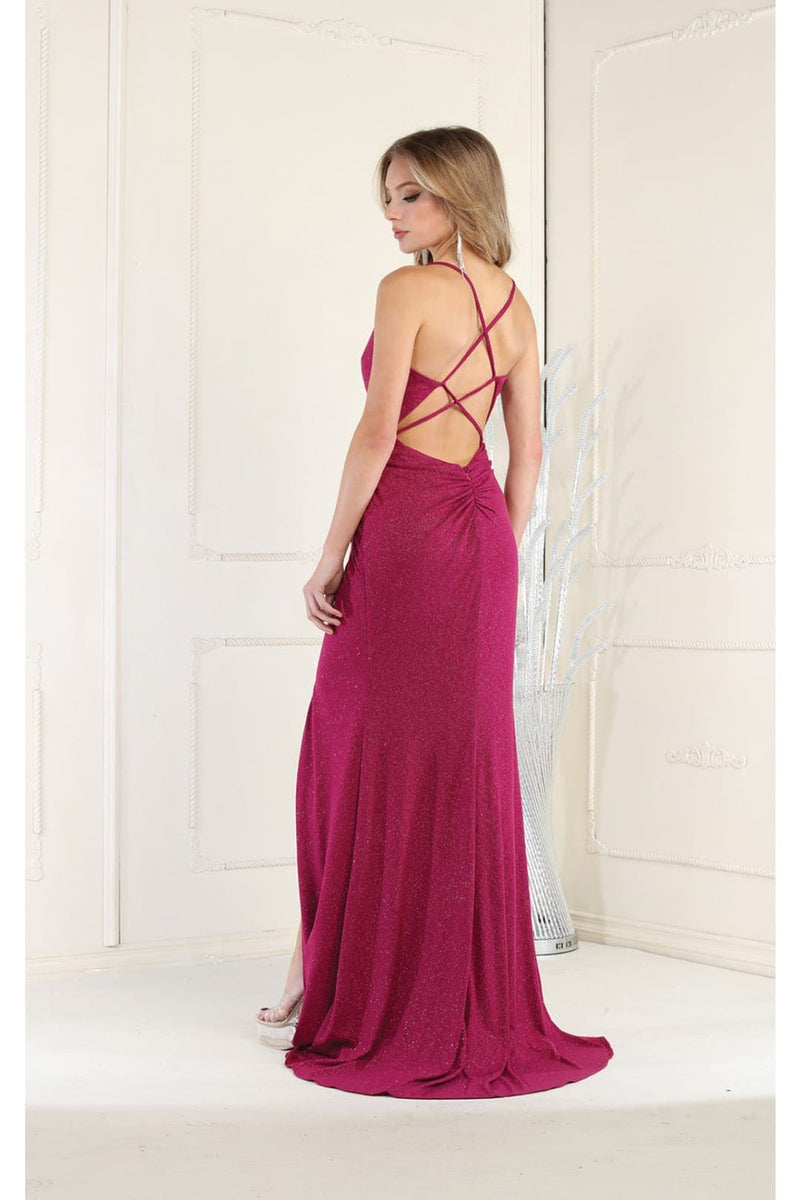 May Queen Criss Cross Open Back Prom Dress MQ1987 | Formal Dress Shops