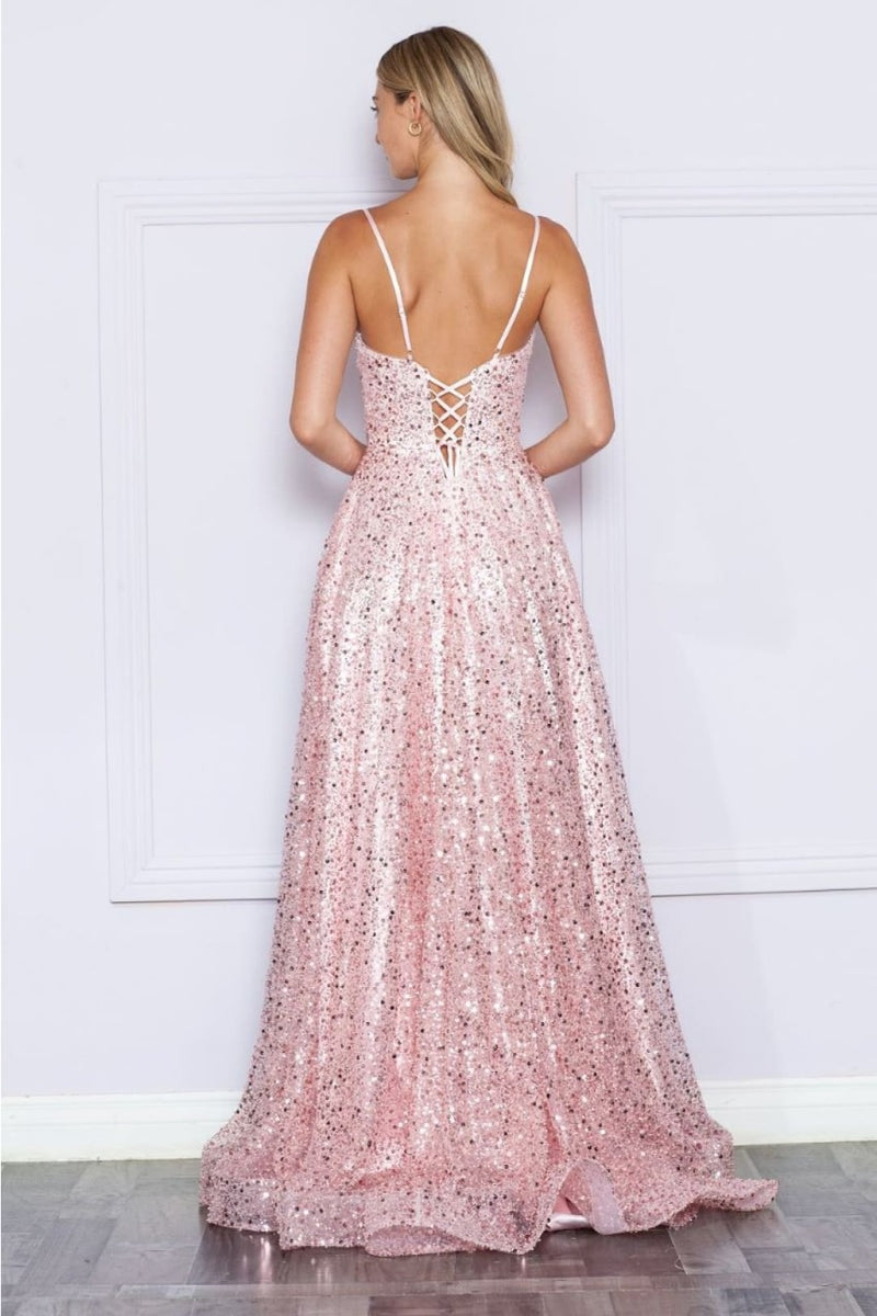 Poly USA 9290 Side Pockets A-Line Pageant Dress | Formal Dress Shops