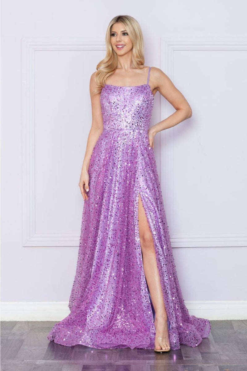 Poly USA 9290 Side Pockets A-Line Pageant Dress | Formal Dress Shops