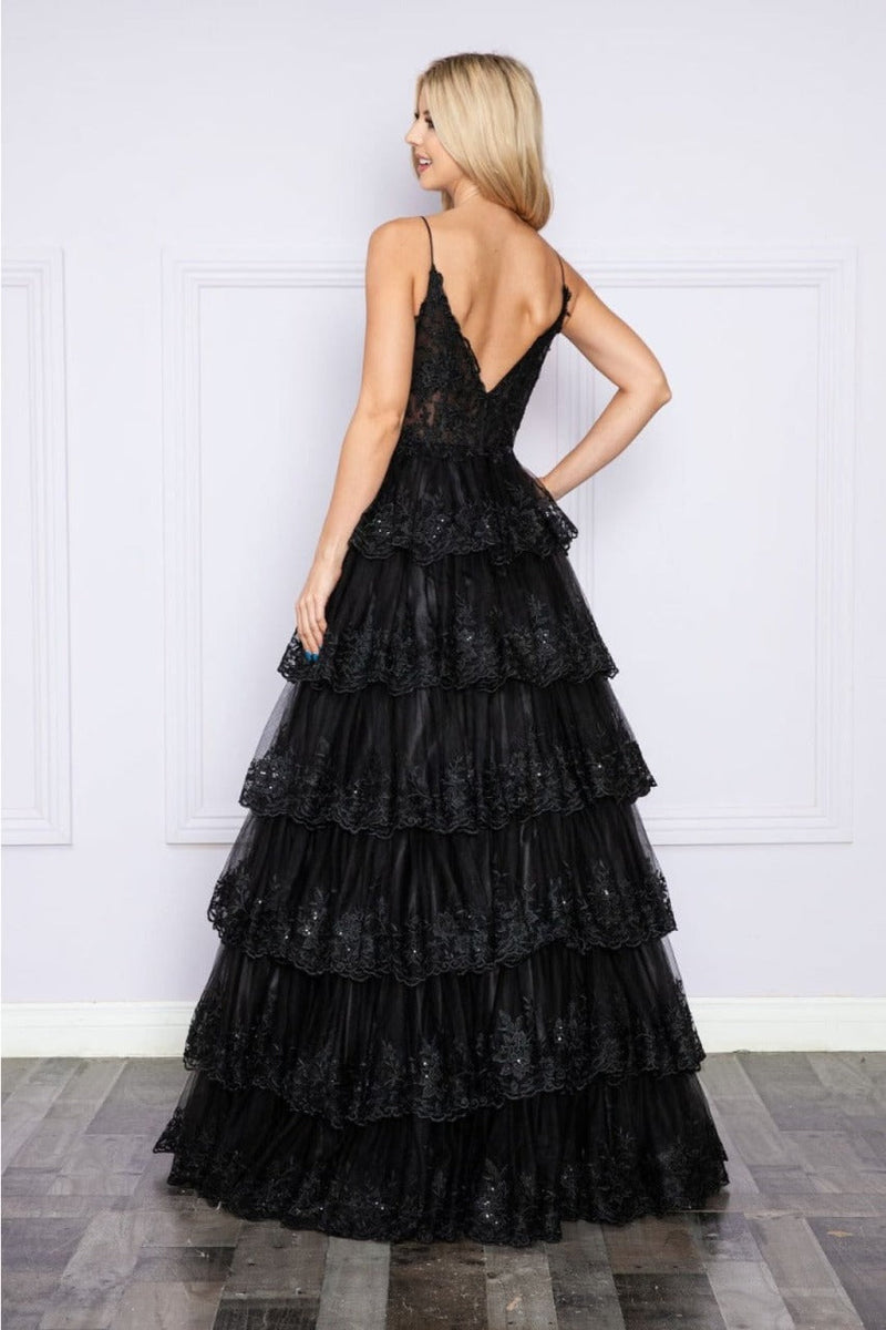 Poly USA 9402 Sleeveless Sheer Bodice Prom Gown | Formal Dress Shops