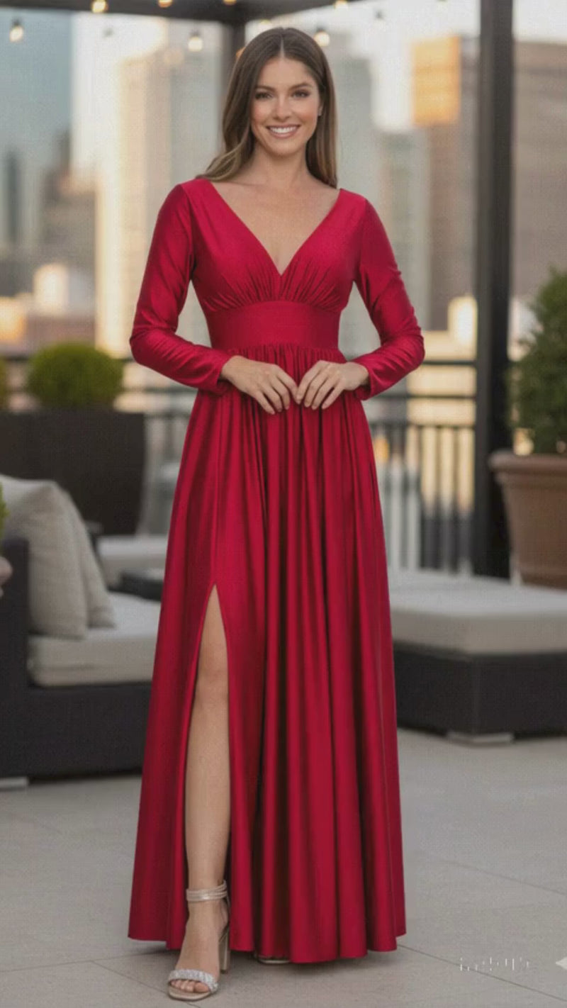 Mother Of The Groom Dress Gown Thigh Slit Dress| Formal Dress Shop