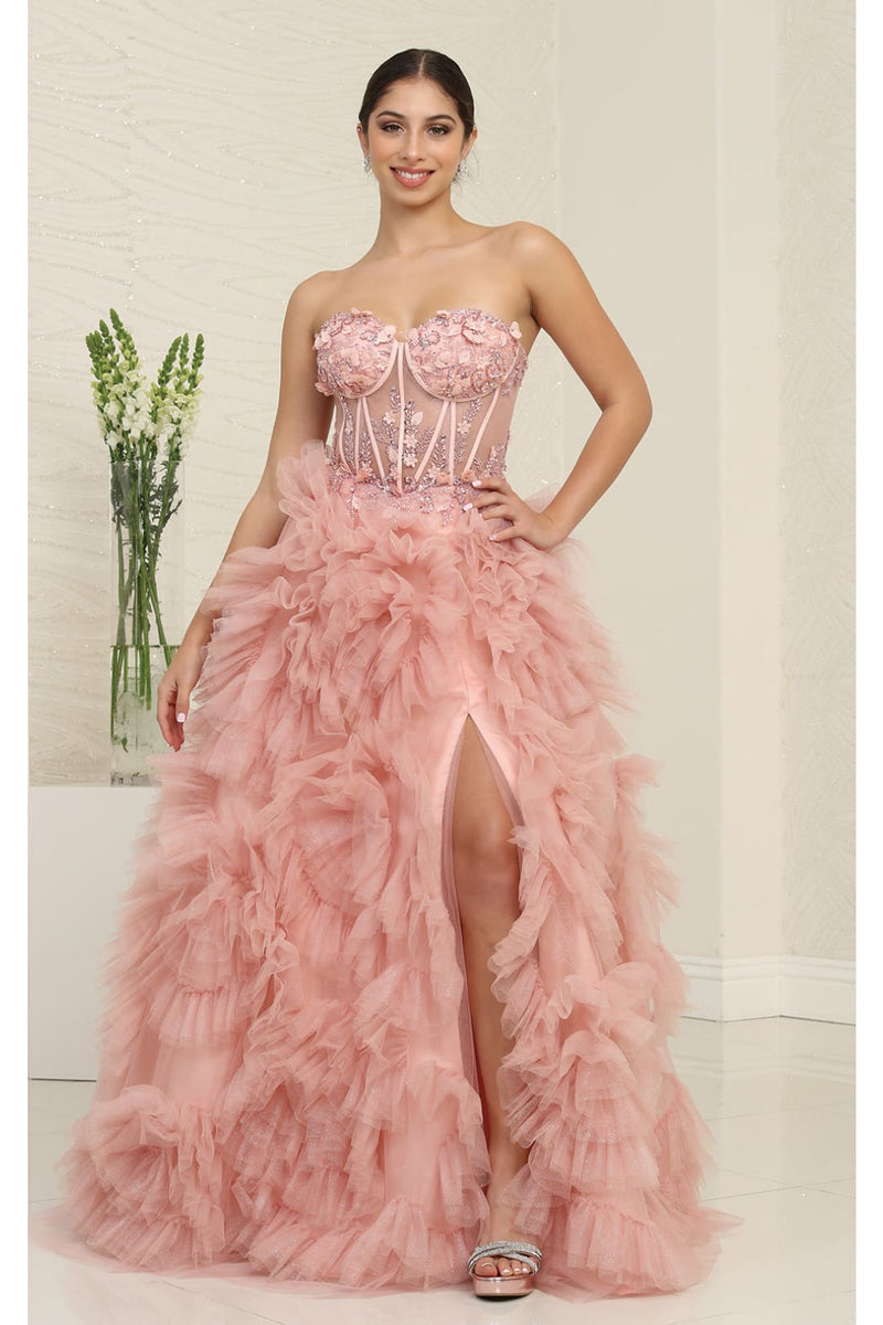 Evening Dress A-Line Gown By Royal Queen RQ8129 | Formal Dress Shops