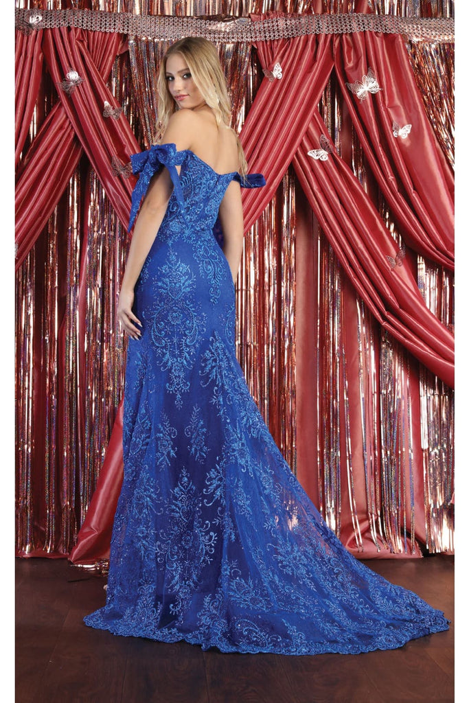 Royal Queen RQ7966 Off Shoulder Sweep Train Long Mermaid Pageant Gown